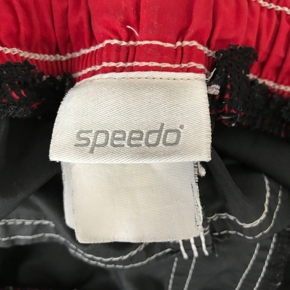 Speedo | Swim | Speedo Swim Trunks Black Red Boardshorts Pockets | Poshmark